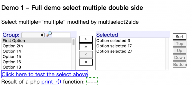 jQuery选择框插件multiselect2side - 理想乡