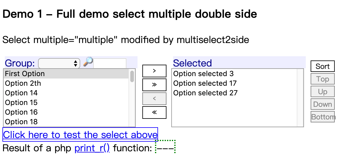 jQuery选择框插件multiselect2side - 理想乡